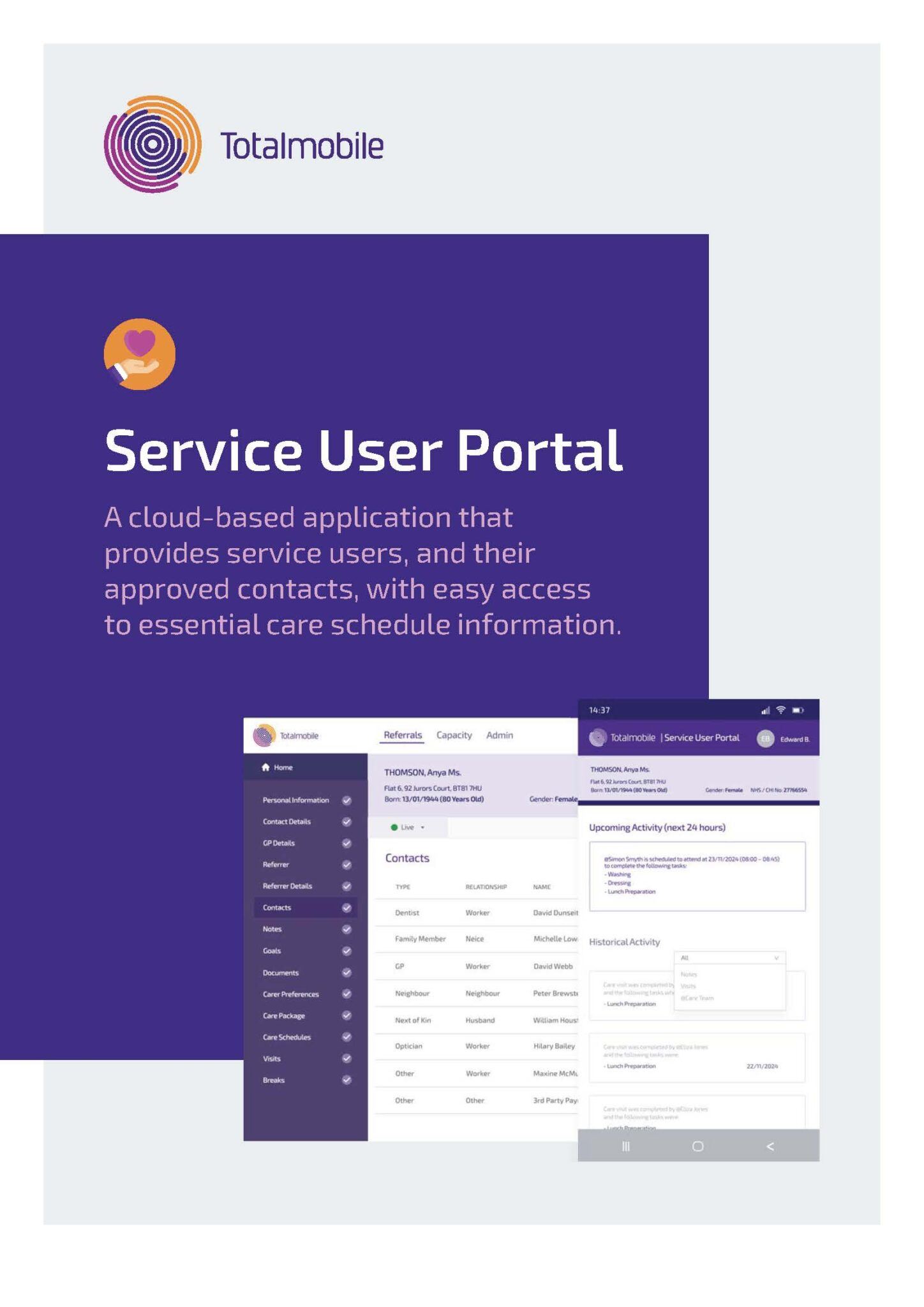 Service User Portal | Care | Totalmobile