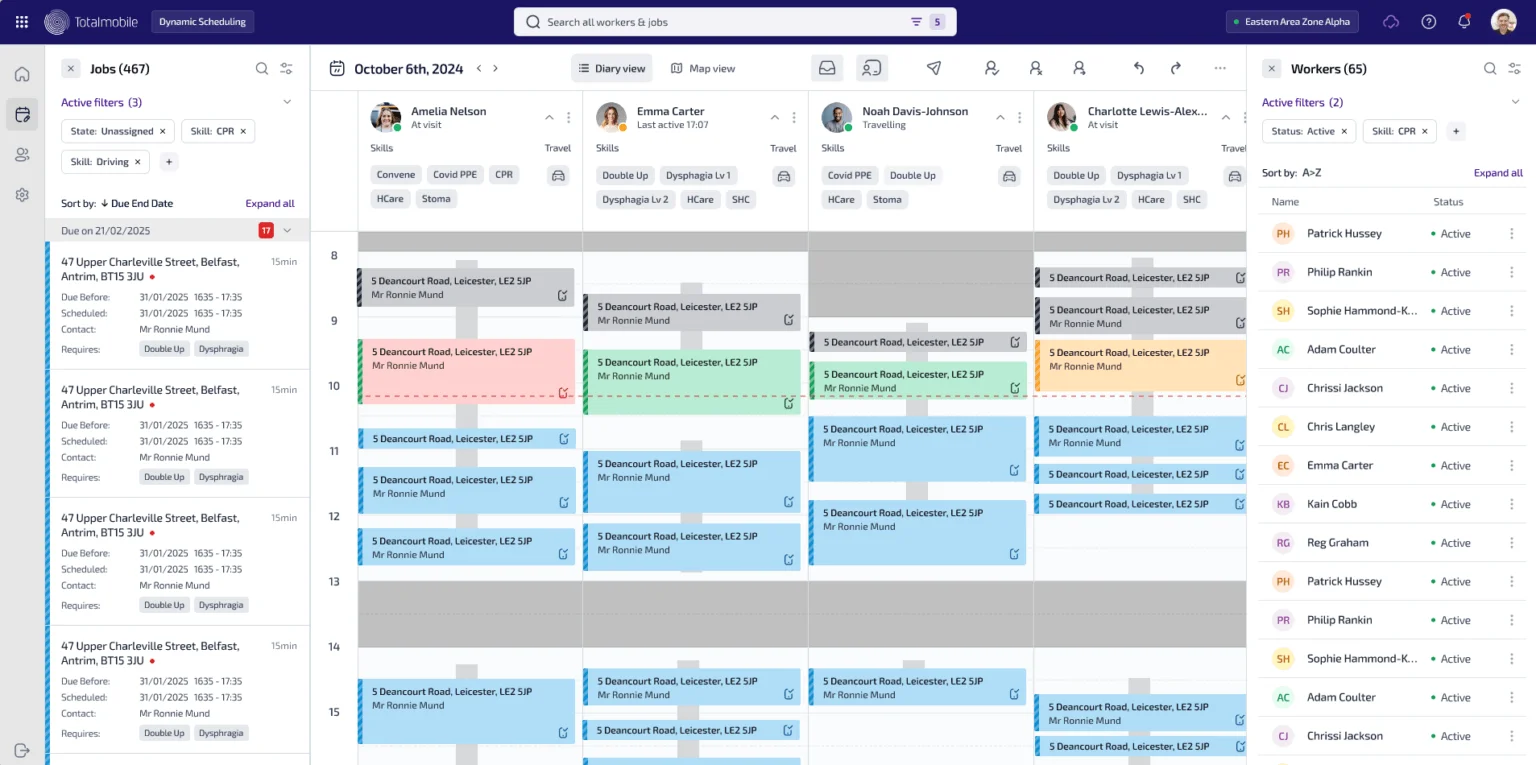 Demo See Dynamic Scheduling In Action Totalmobile